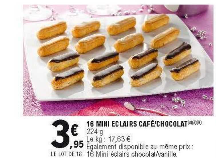 Promo 16 Mini éclairs Café Chocolat Chez E Leclerc Icatalogue Fr