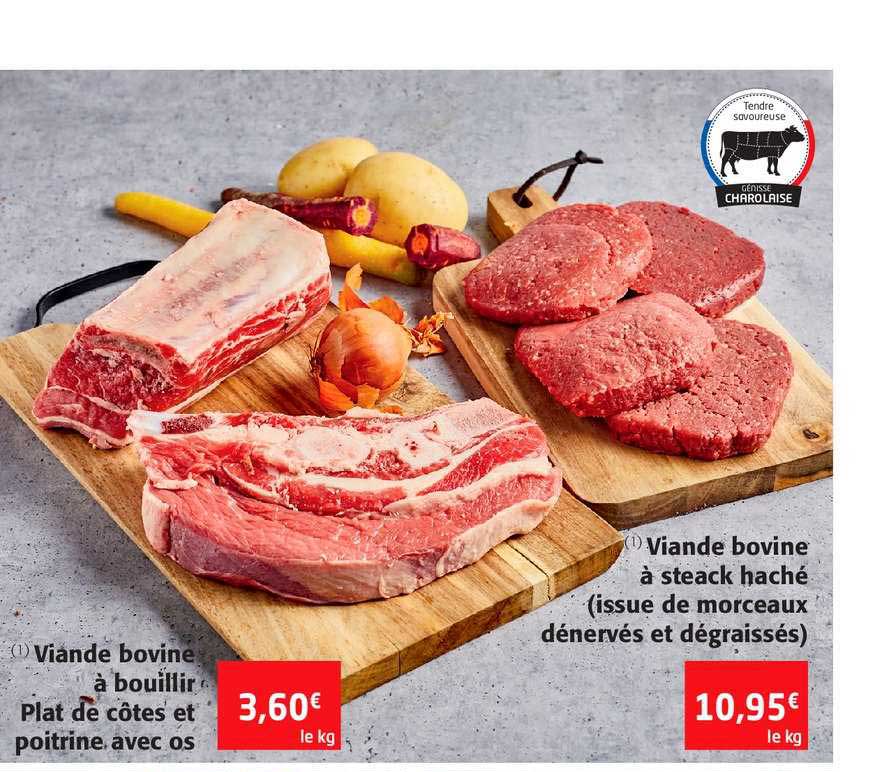 Promo Viande Bovine à Bouillir Plat De Côtes Et Poitrine Avec Os ...