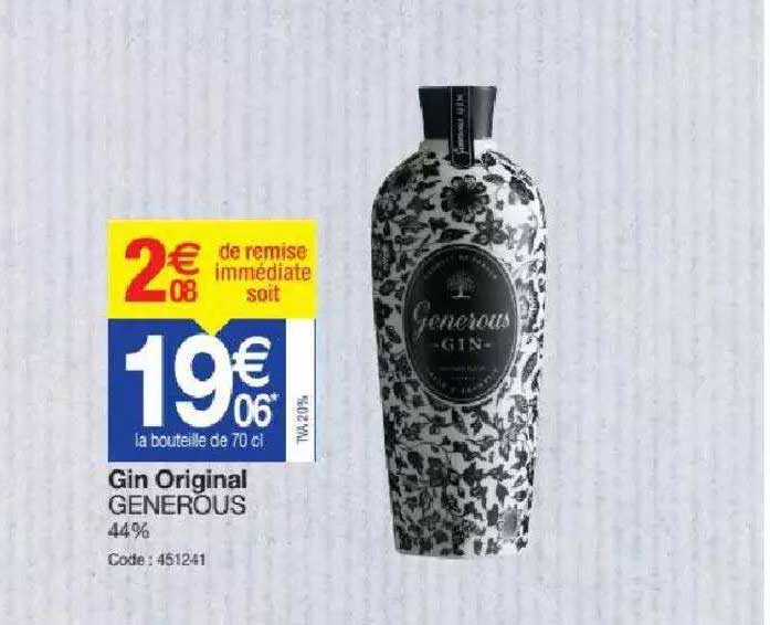 Promo Gin Original Generous chez Promocash - iCatalogue.fr