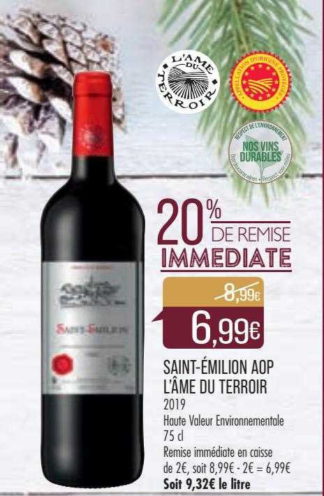 Promo Saint-émilion Aop L'âme Du Terroir chez Match - iCatalogue.fr