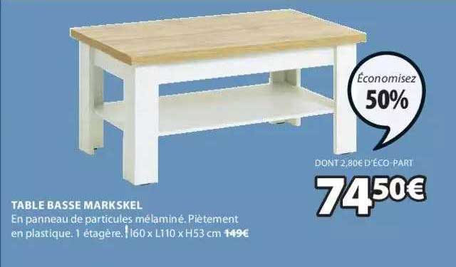 Promo Table Basse Markskel chez JYSK - iCatalogue.fr