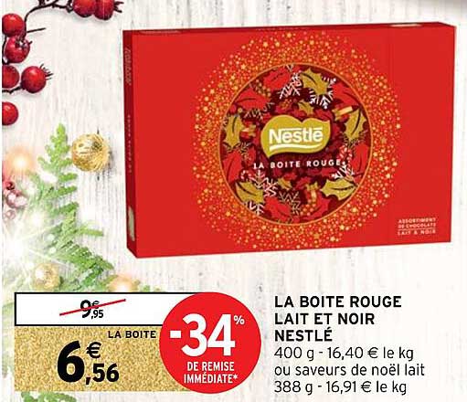 Promo La Boîte Rouge Lait Et Noir Nestlé chez Intermarché - iCatalogue.fr