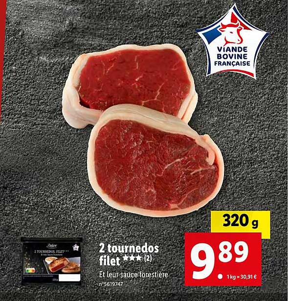Promo 2 Tournedos Filet*** chez Lidl - iCatalogue.fr