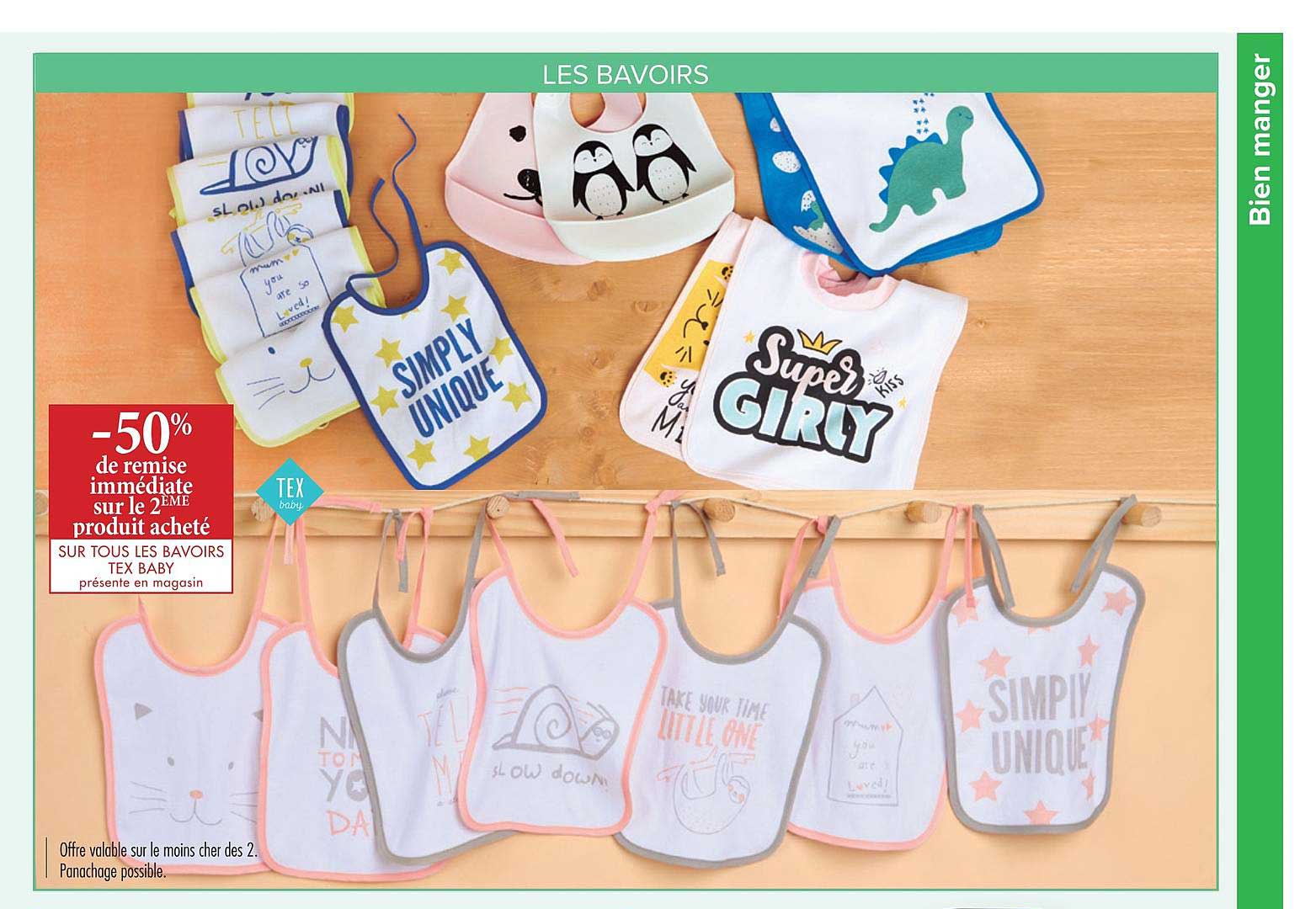 Promo Bavoirs Tex Baby chez Carrefour - iCatalogue.fr