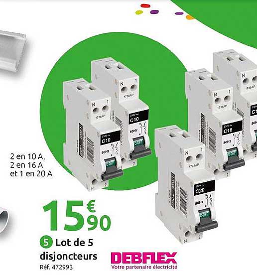 Promo Lot De 5 Disjoncteurs Debflex chez Mr Bricolage - iCatalogue.fr