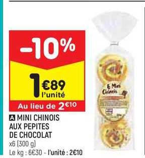 Promo Mini Chinois Aux Pépites De Chocolat chez Leader Price ...
