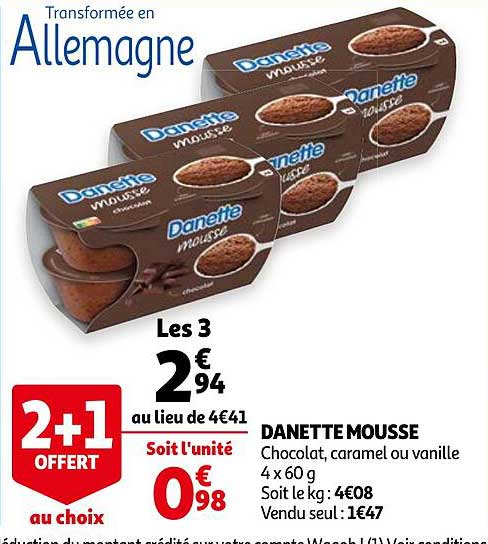 Offre Danette Mousse chez Auchan