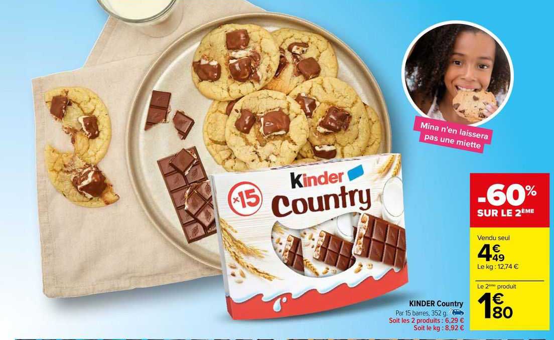 Promo Kinder Country chez Carrefour - iCatalogue.fr