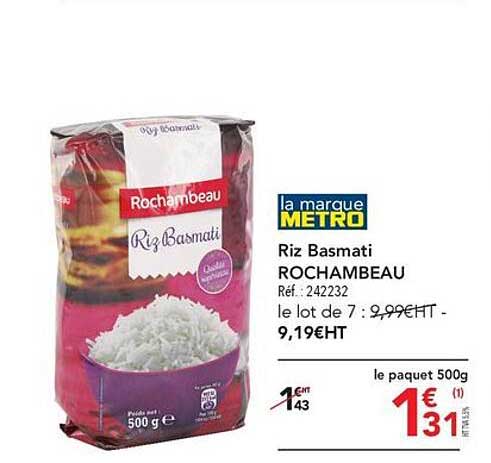 Promo Riz Basmati Rochambeau chez METRO - iCatalogue.fr