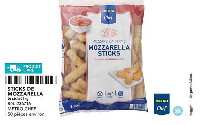 Promo Sticks De Mozzarella Metro Chef chez METRO - iCatalogue.fr