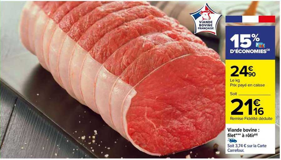 Promo Viande Bovine: Filet à Rôtir chez Carrefour - iCatalogue.fr