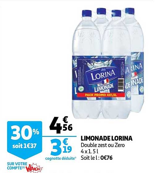 Offre Limonade Lorina chez Auchan