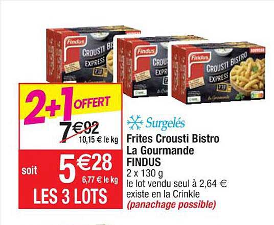 Promo Frites Crousti Bistro La Gourmande Findus chez Cora - iCatalogue.fr