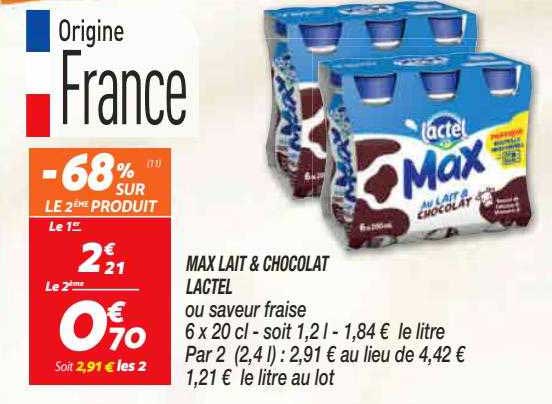 Promo Max Lait & Chocolat Lactel chez Netto - iCatalogue.fr
