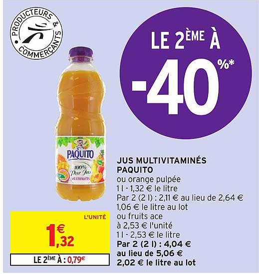 Promo Jus Multivitaminés Paquito chez Intermarché - iCatalogue.fr