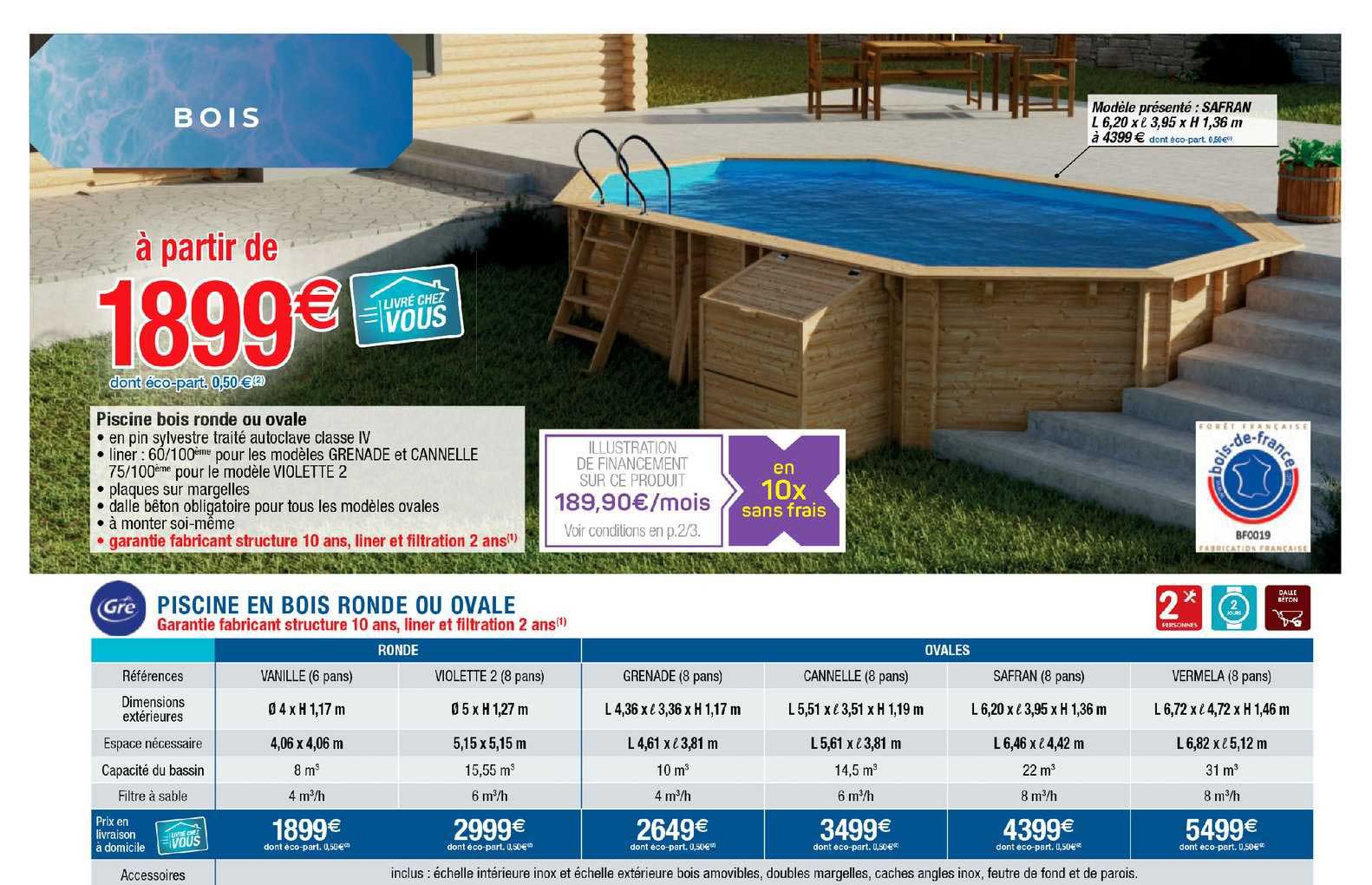 Promo Piscine Bois Ronde Ou Ovale, Piscine En Bois Ronde Ou Ovale Gré ...