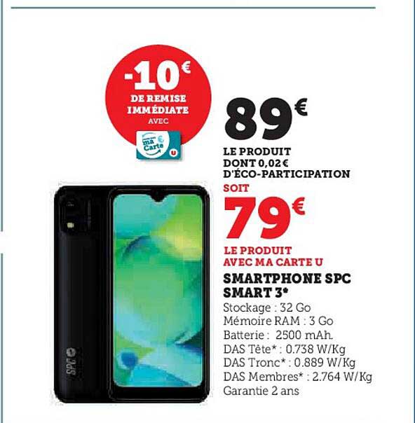 Promo Smartphone Spc Smart 3 chez Hyper U - iCatalogue.fr