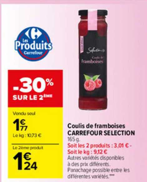 Promo Coulis De Framboises Carrefour Selection chez Carrefour Market ...