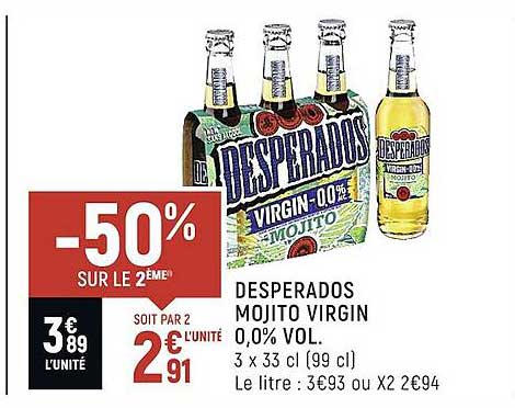 Promo Desperados Mojito Virgin 0,0% Vol. chez Spar - iCatalogue.fr