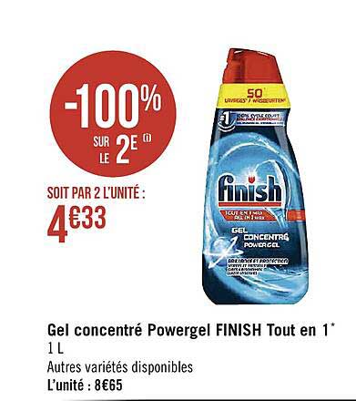Promo Gel Concentré Powergel Finish Tout En 1 chez Casino Supermarchés ...