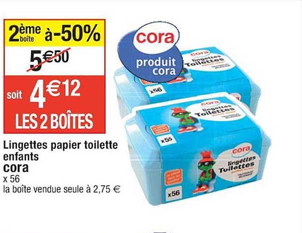 Promo Lingettes Papier Toilette Enfants Cora chez Cora - iCatalogue.fr