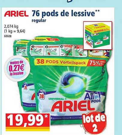 Promo 76 Pods De Lessive Regular Ariel chez Norma - iCatalogue.fr