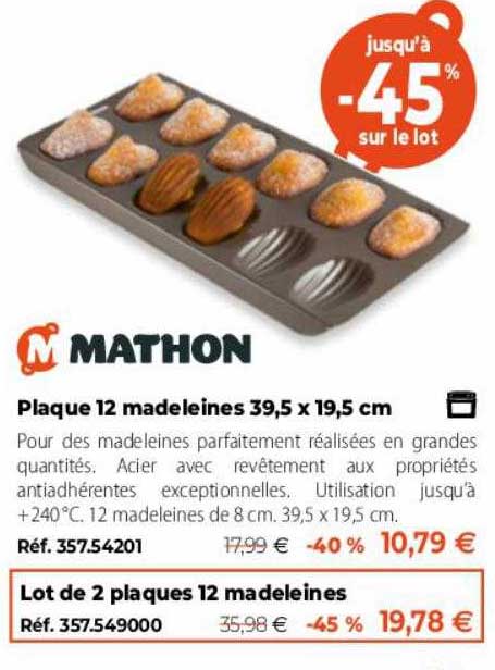 Promo Plaque 12 Madeleines chez Mathon - iCatalogue.fr
