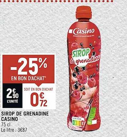 Promo Sirop De Grenadine Casino chez Spar - iCatalogue.fr
