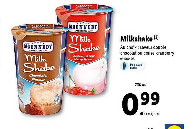 Promo Milkshake Mcennedy chez Lidl - iCatalogue.fr