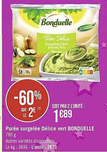 Offre Purée Délice Vert Surgelée "bonduelle" chez E Leclerc