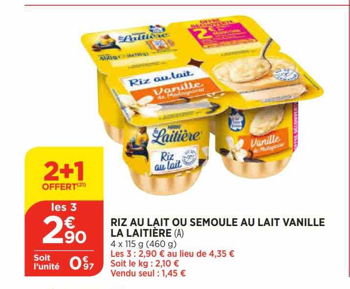 Offre La Laitière Riz Au Lait Vanille chez Lidl
