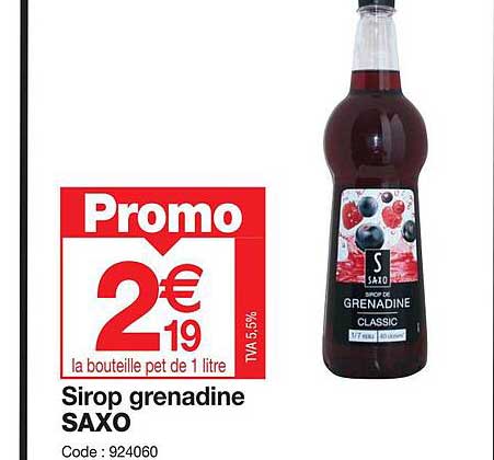 Promo Sirop Grenadine Saxo chez Promocash - iCatalogue.fr