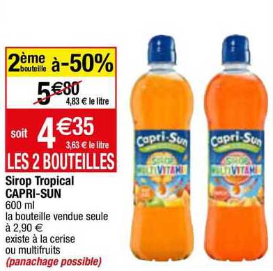 Promo Sirop Tropical Capri-sun chez Migros France - iCatalogue.fr
