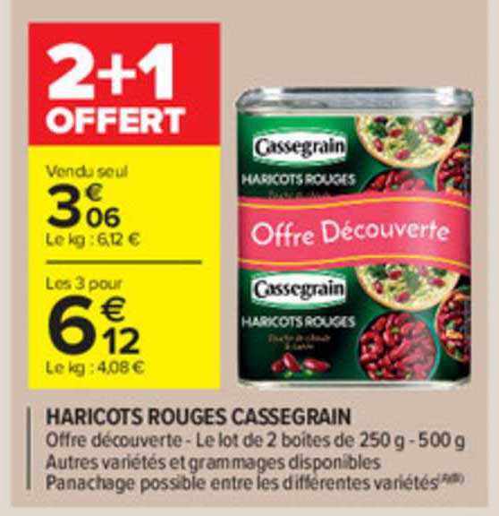 Promo Haricots Rouges Cassegrain chez Carrefour Market - iCatalogue.fr