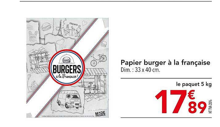 Promo Papier Burger à La Française chez METRO - iCatalogue.fr