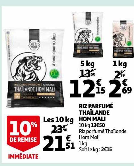 Promo Riz Parfumé Thaïlande Hom Mali chez Auchan - iCatalogue.fr