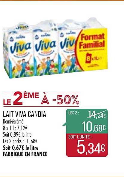 Promo Lait Viva Candia chez Match - iCatalogue.fr
