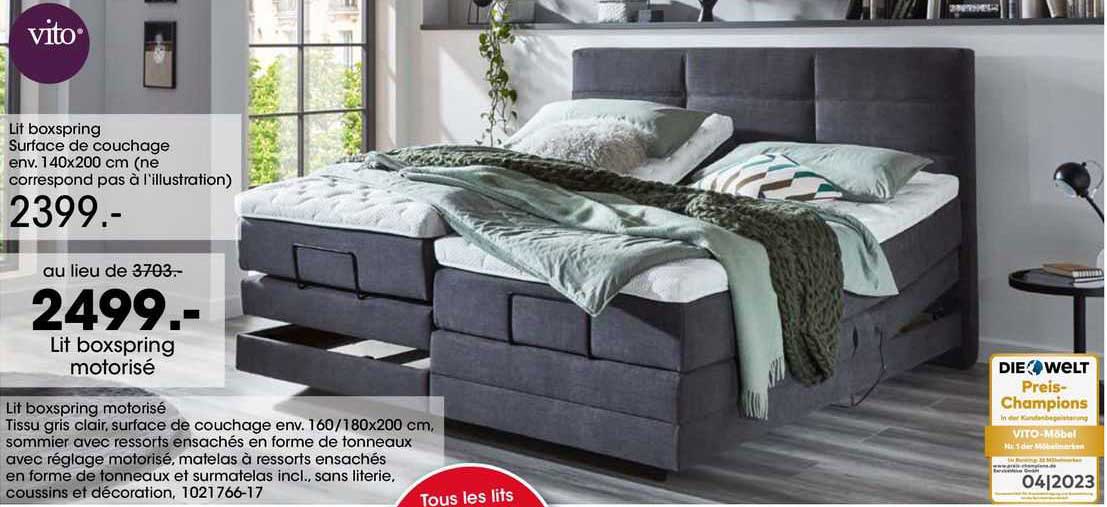 Promo Lit Boxspring Motorisé Vito chez Mobel Martin - iCatalogue.fr