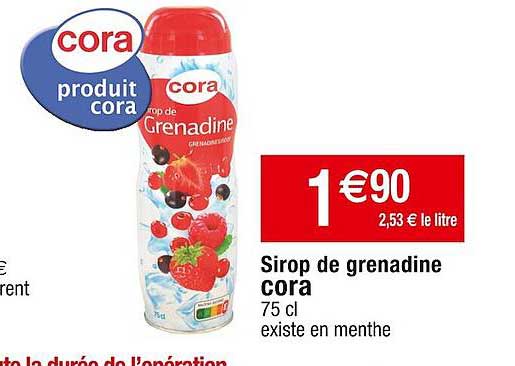 Promo Sirop De Grenadine Cora chez Cora - iCatalogue.fr