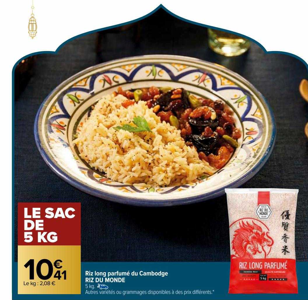 Promo Riz Long Parfumé Du Cambodge Riz Du Monde chez Carrefour ...