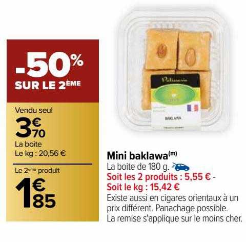Offre Mini Baklawa chez Carrefour