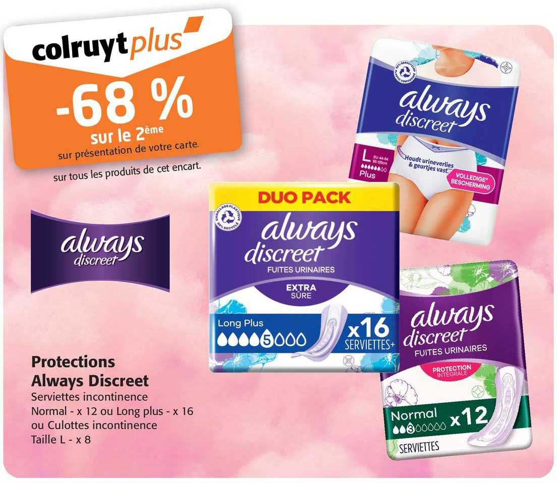 Promo Protections Always Discreet chez Colruyt - iCatalogue.fr