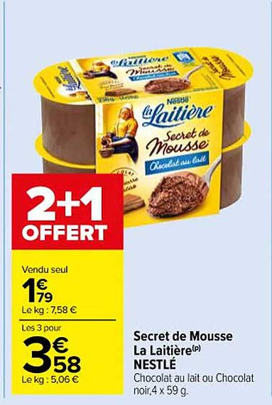 Promo Secret De Mousse La Laitière Nestlé chez Carrefour Market ...