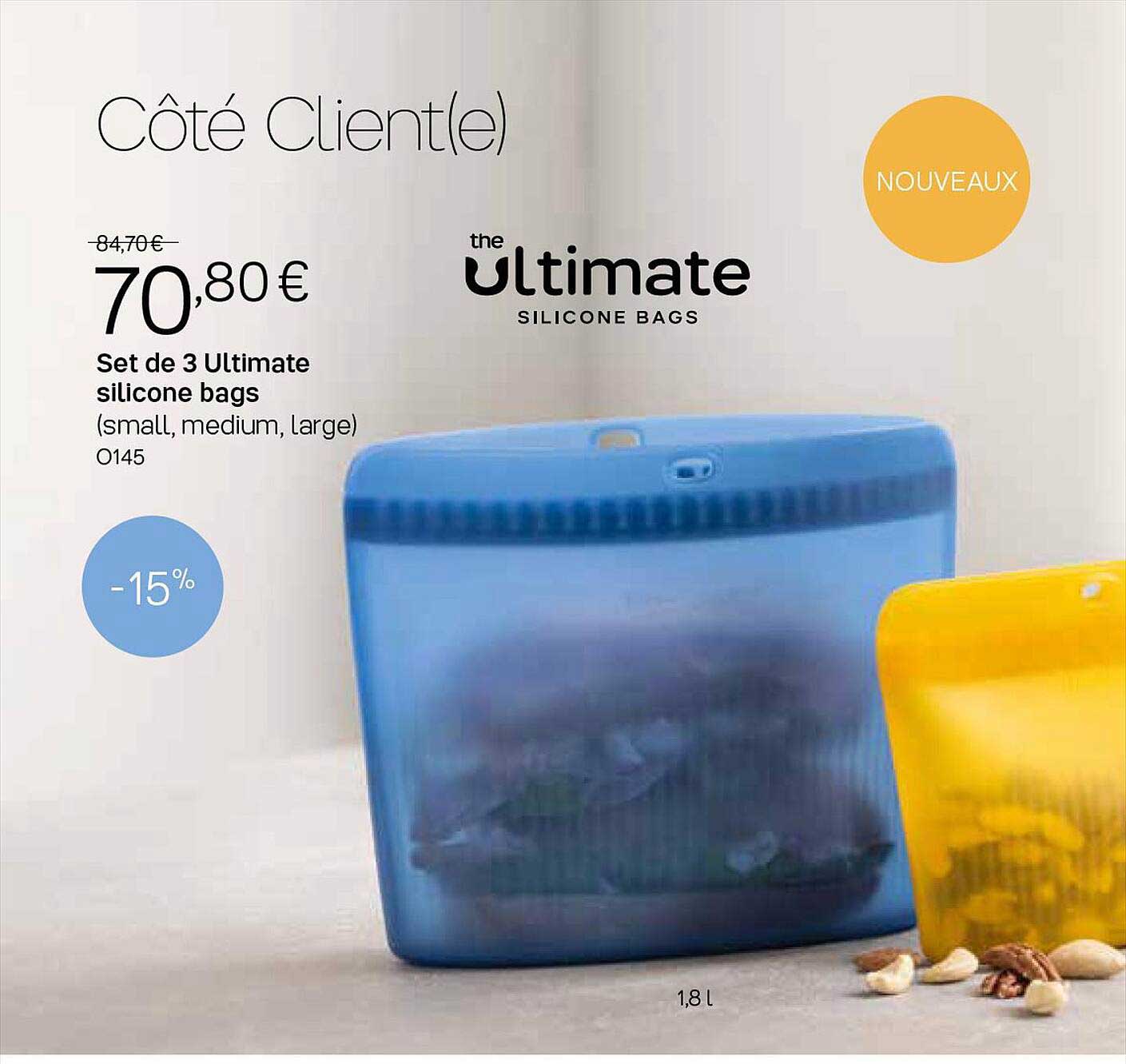 Promo Set De 3 Ultimate Silicone Bags Medium chez Tupperware