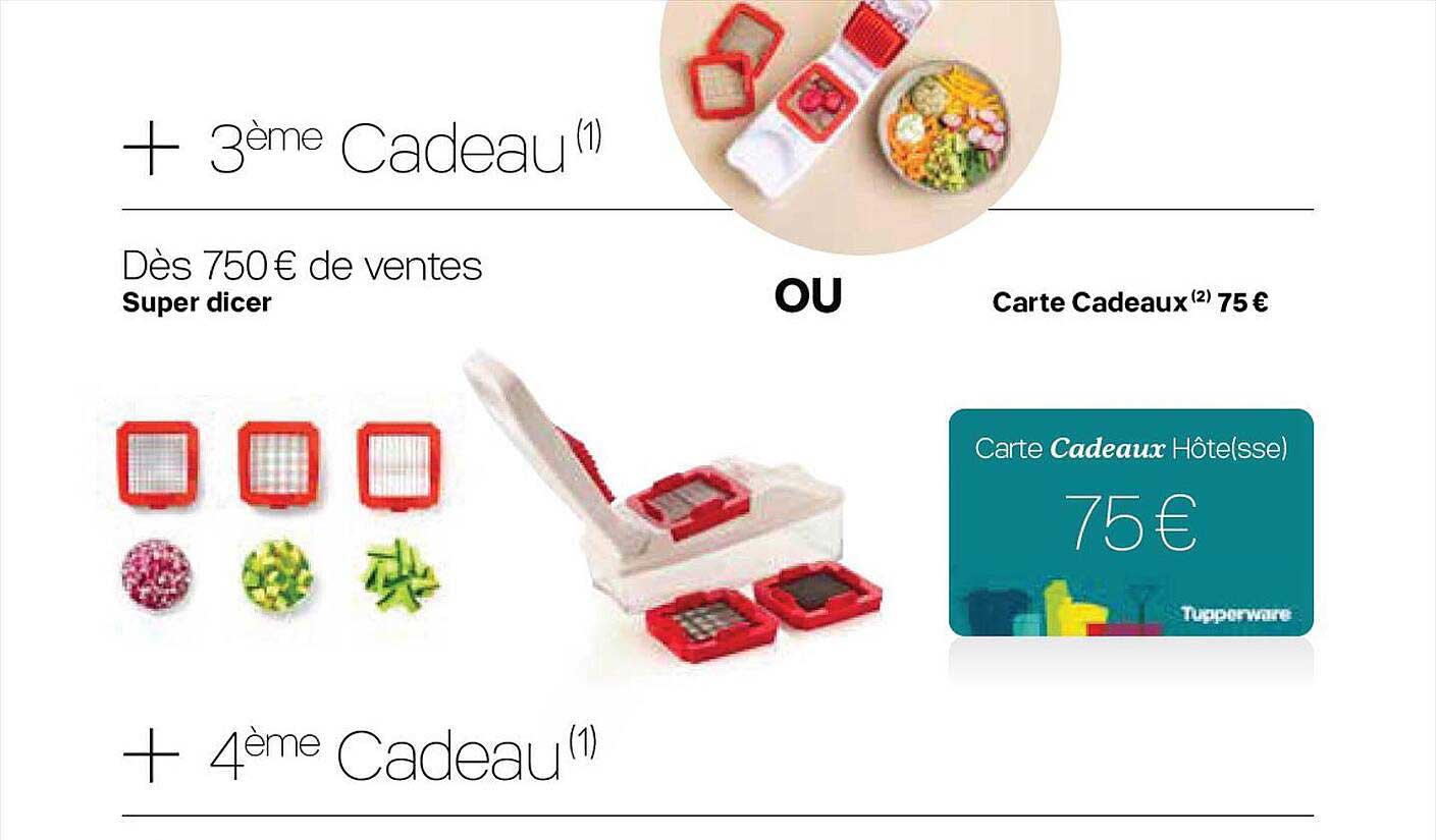 Promo Super Dicer Ou Carte Cadeaux chez Tupperware - iCatalogue.fr