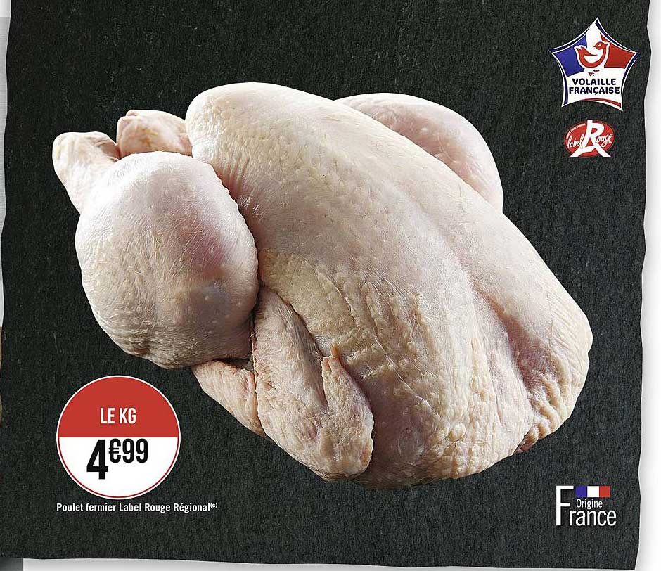 Promo Poulet Fermier Label Rouge Régional chez Géant Casino - iCatalogue.fr