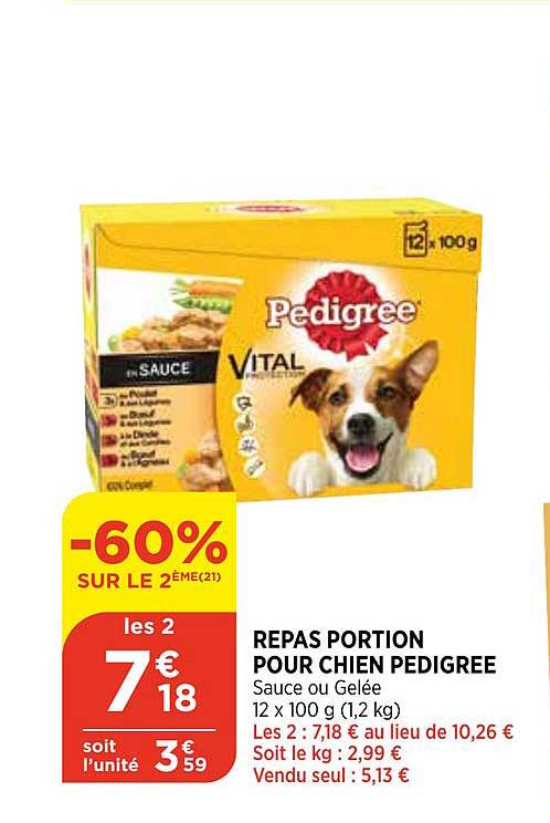 Offre Repas Portion Pour Chien Pedigree chez Bi1 Offre Repas Portion Pour Chien Pedigree chez Bi1