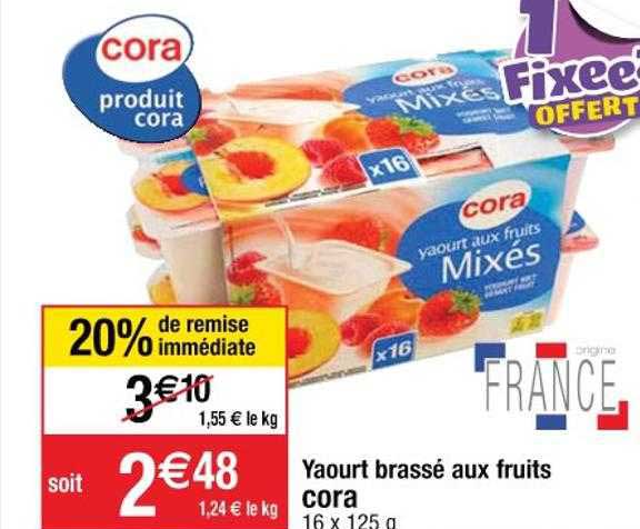Promo Yaourt Brassé Aux Fruits Cora chez Cora - iCatalogue.fr