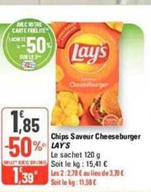 Promo Chips Saveur Cheeseburger Lay's chez G20 - iCatalogue.fr