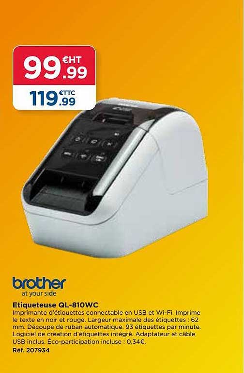 Promo étiqueteuse Ql-810wc Brother chez Top Office - iCatalogue.fr